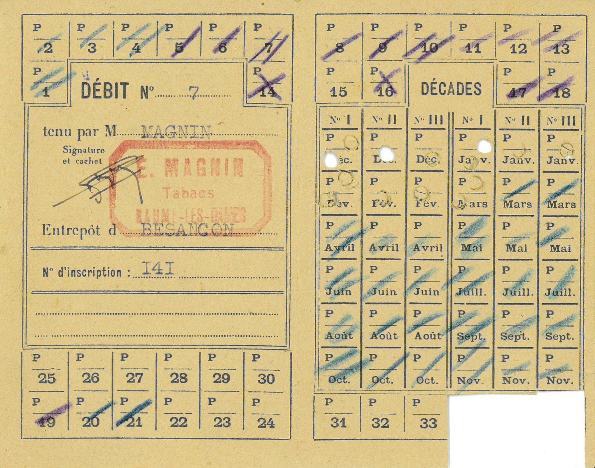 Tickets de rationnement - La libération de Baume les Dames